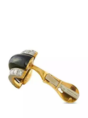 David Webb Onyx And Diamond Earrings