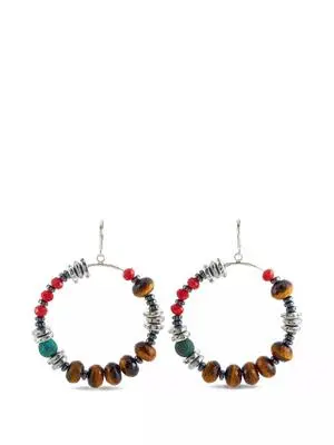 KING BABY STUDIO Hematite Beaded Hoop Earrings