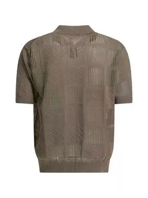 BEAMS Geometric-patterned Button-down Polo Shirt