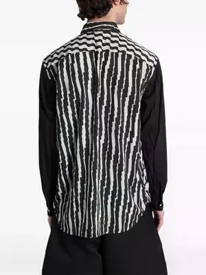 Comme Des Garçons Wave-print Panelled Shirt