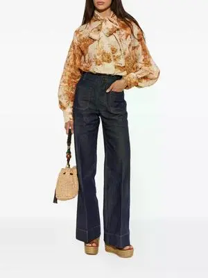 Zimmermann Safari Print Blouse - Brown