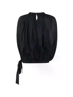 SEMICOUTURE Gathered Sleeveless High Neck Blouse