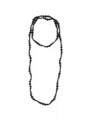 NEEKA STUDIOS Long Beaded Necklace - Black