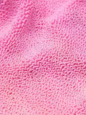 Hunza G Crinkle-effect Square-neck Swimsuit - Pink