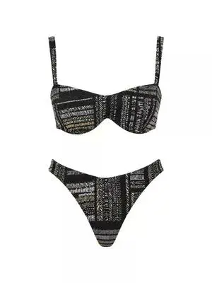 Devon Windsor Devon Patterned Bikini - Black