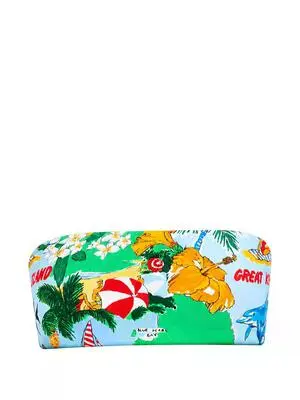 Seafolly Viva Vacation Tropical Print Bandeau Bikini Top - Blue