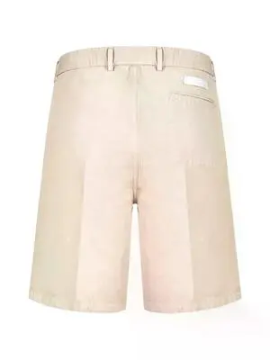 BRIGLIA 1949 Beige Slub Texture Drawstring Waist Shorts