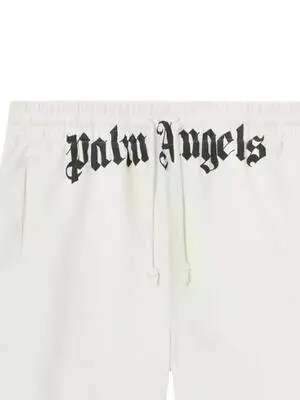 Palm Angels Logo Print Shorts - White