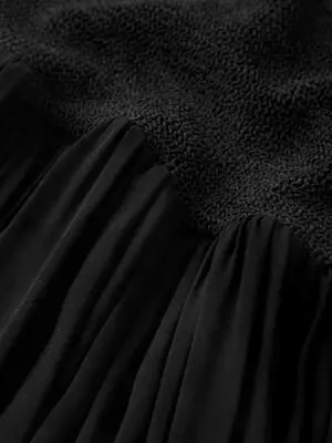 Hunza G Hybrid Crinkle-effect Maxi Dress