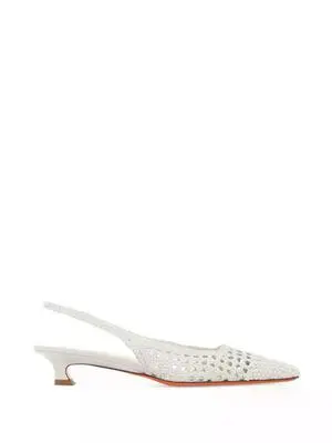 Santoni Woven Slingback Pumps