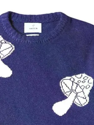 HARDEN Mushroom Motif Jumper - Blue