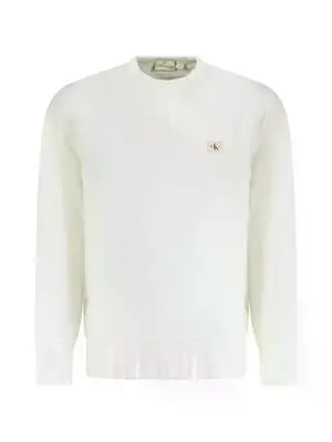 Calvin Klein Logo Patch Crewneck Sweatshirt - White