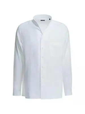 Zegna Mandarin-collar Chest-pocket Shirt - Blue