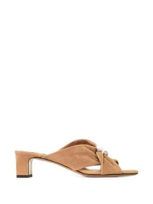 JIMMY CHOO Rafi 45 Suede Sandals - Neutrals