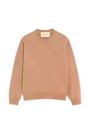 Valentino Garavani Vlogo Embroidered Cotton Sweatshirt - Neutrals