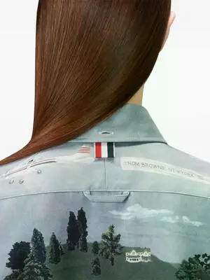 Thom Browne Nantucket Scenic-print Silk Shirt