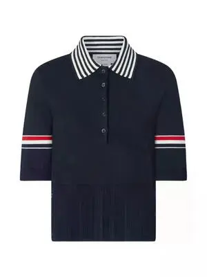 Thom Browne Rwb Stripe Lobster-jacquard Polo Shirt