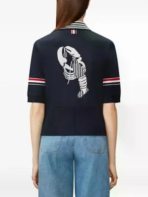 Thom Browne Rwb Stripe Lobster-jacquard Polo Shirt