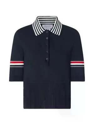 Thom Browne Rwb Stripe Lobster-jacquard Polo Shirt - Blue