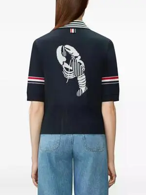Thom Browne Rwb Stripe Lobster-jacquard Polo Shirt