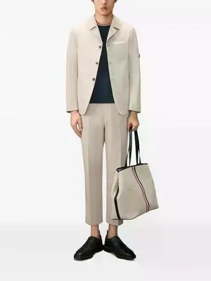 Thom Browne Textured Cotton Linen T-shirt - Blue
