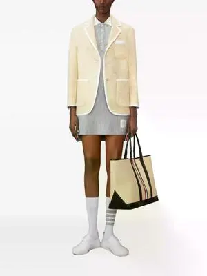 Thom Browne Sleeveless Tweed Polo Dress