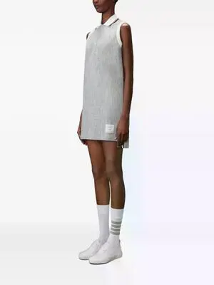 Thom Browne Sleeveless Tweed Polo Dress