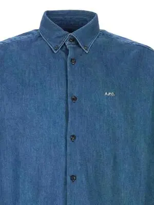 A.p.c. Mathias Logo-embroidered Button-down Shirt