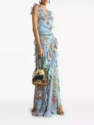 Etro Ruffled Floral-print Maxi Dress