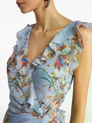 Etro Ruffled Floral-print Maxi Dress