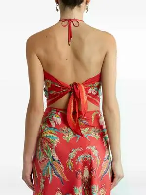Etro Paisley Print Silk Halterneck Top