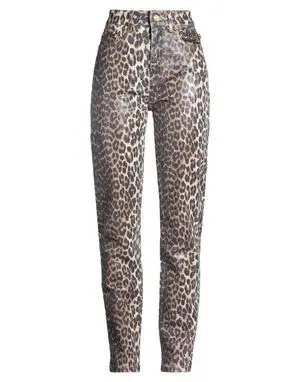 GANNI Leopard-print Organic Cotton Jeans