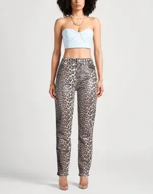 GANNI Leopard-print Organic Cotton Jeans