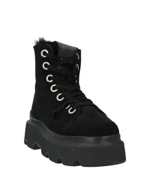 Inuikii Padded Leather Lace-up Ankle Boots With Shearling Lining