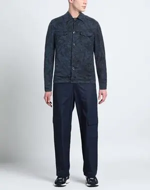 Montedoro Floral Print Linen Cotton Elastane Jacket - Navy