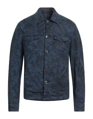 Montedoro Floral Print Linen Cotton Elastane Jacket - Navy