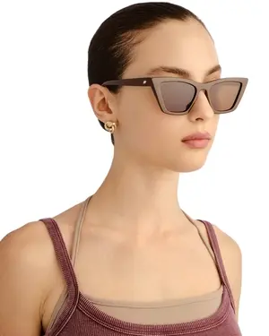 Le Specs Velodrome Cat Eye Sunglasses, 54mm - Cocoa