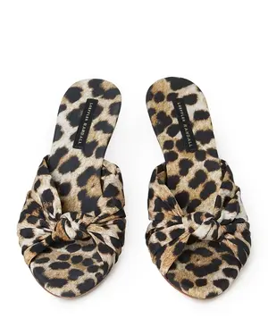 LOEFFLER RANDALL Wedge Slide Sandals - Leopard