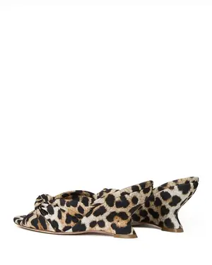 LOEFFLER RANDALL Wedge Slide Sandals - Leopard