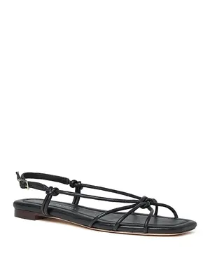 Women's Black Flat Strappy Sandals