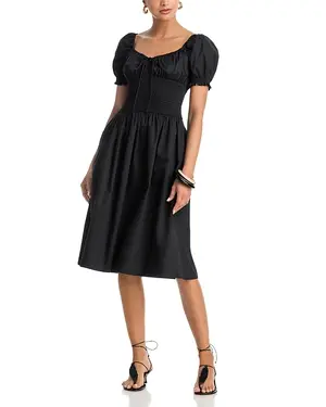 WAYF Gaia Shirred Midi Dress