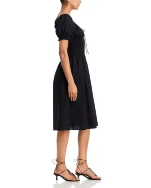 WAYF Gaia Shirred Midi Dress