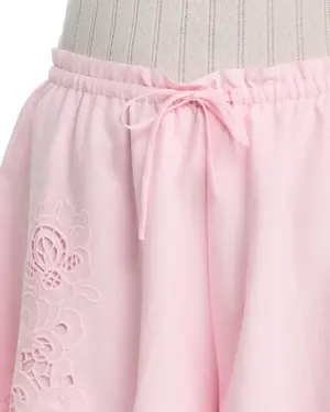 WAYF Embroidered Linen Shorts - Light Pink