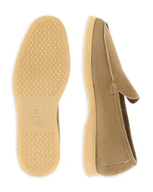 Boggi Milano Suede Leather Loafers - Beige
