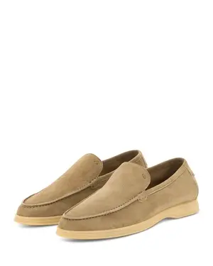 Boggi Milano Suede Leather Loafers - Beige