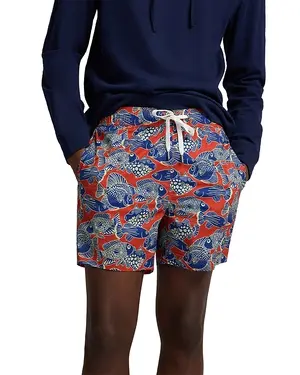 Onia Charles 5" Printed Swim Trunks - Orange Multi