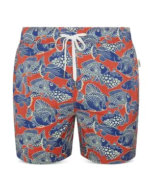 Onia Charles 5" Printed Swim Trunks - Orange Multi