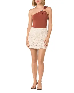 Astr The Label One Shoulder Sweater Top With Embellished Neckline