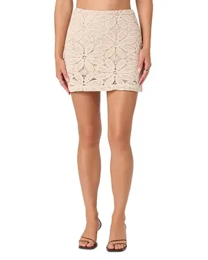 Astr The Label Medina Crocheted Mini Skirt