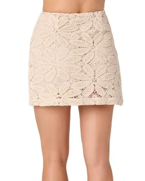 Astr The Label Medina Crocheted Mini Skirt